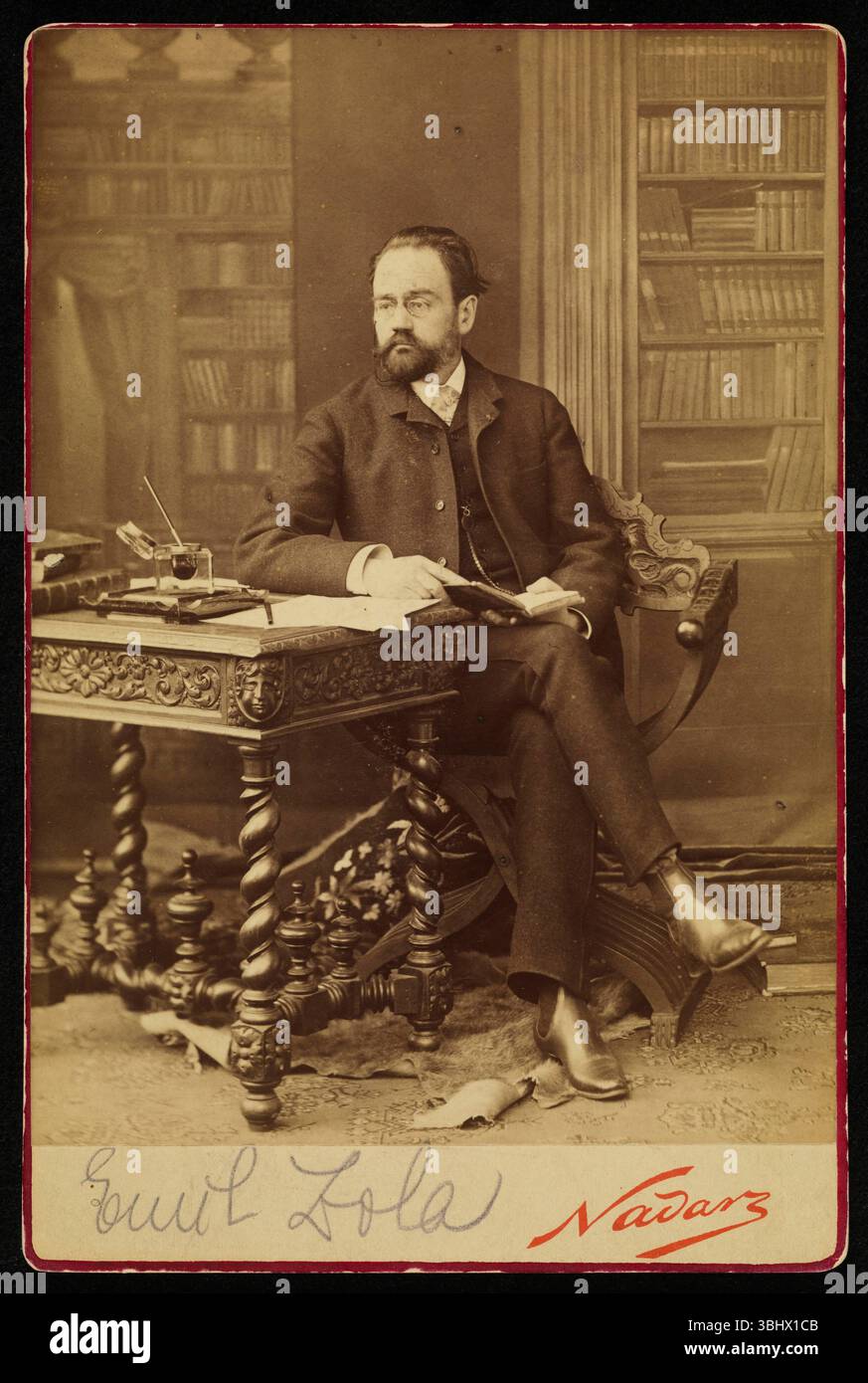 Writer Emile Zola 1890s. Archive Portrait by Studio Nadar , circa turn ...