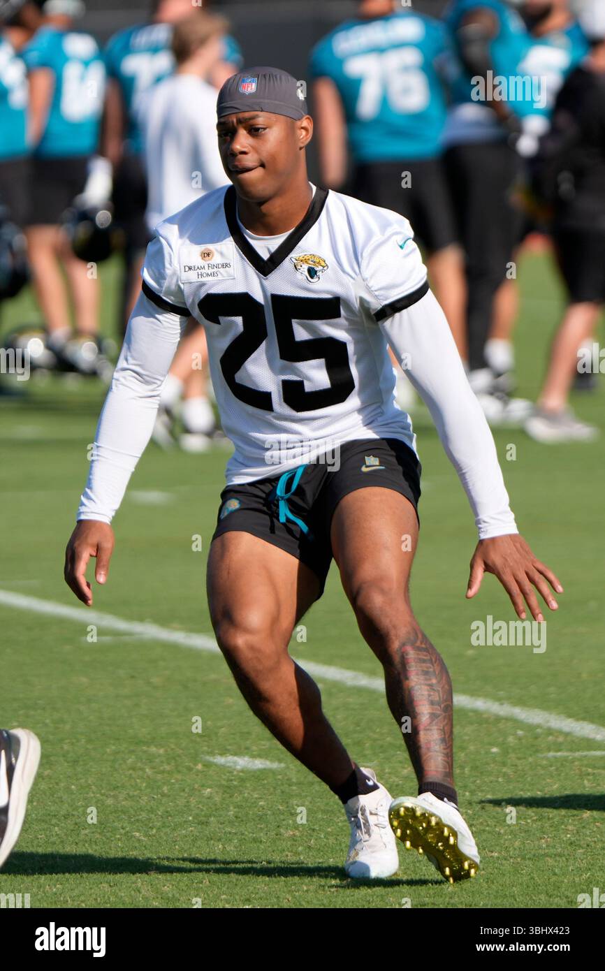 Jacksonville Jaguars safety Rayuan Lane III goes through a drill during ...