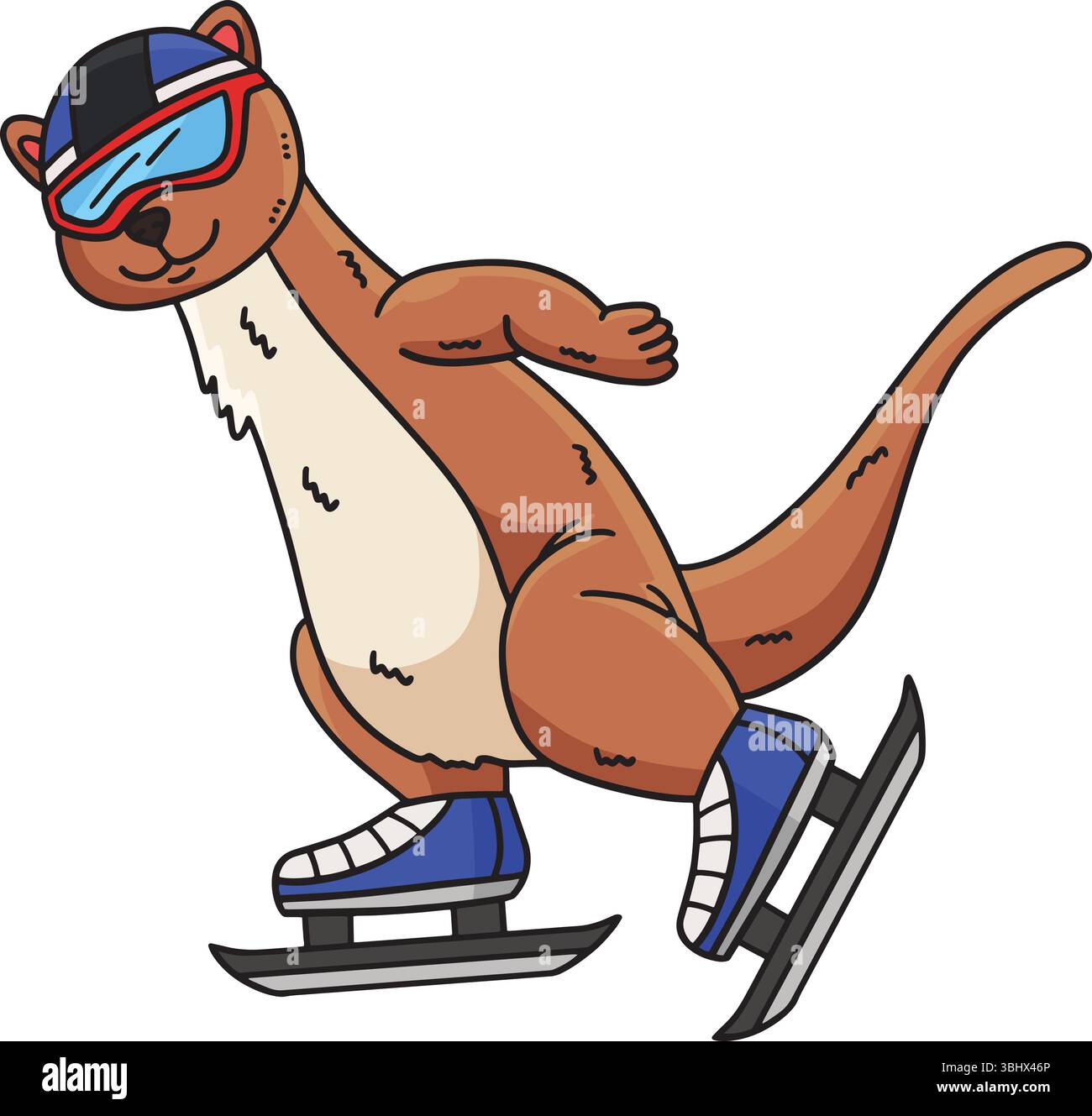 Speed Skating Weasel Cartoon Colored Clipart Stock Vector Image & Art ...