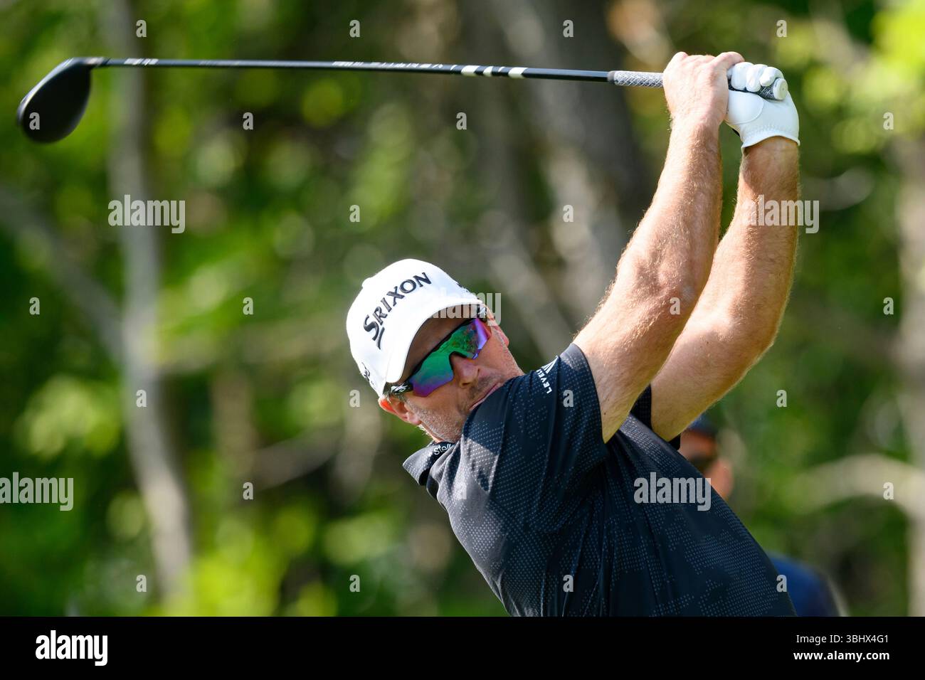 CALEDON, ON - JUNE 08: Ryan Fox of New Zealand watches his tee shot on ...