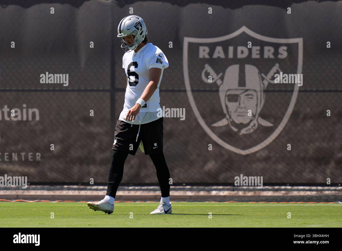 Las Vegas Raiders punter AJ Cole participates during an NFL football ...
