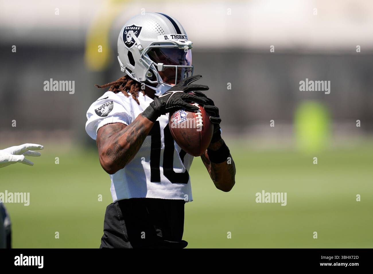 Las Vegas Raiders wide receiver Dont'e Thornton Jr. participates during ...