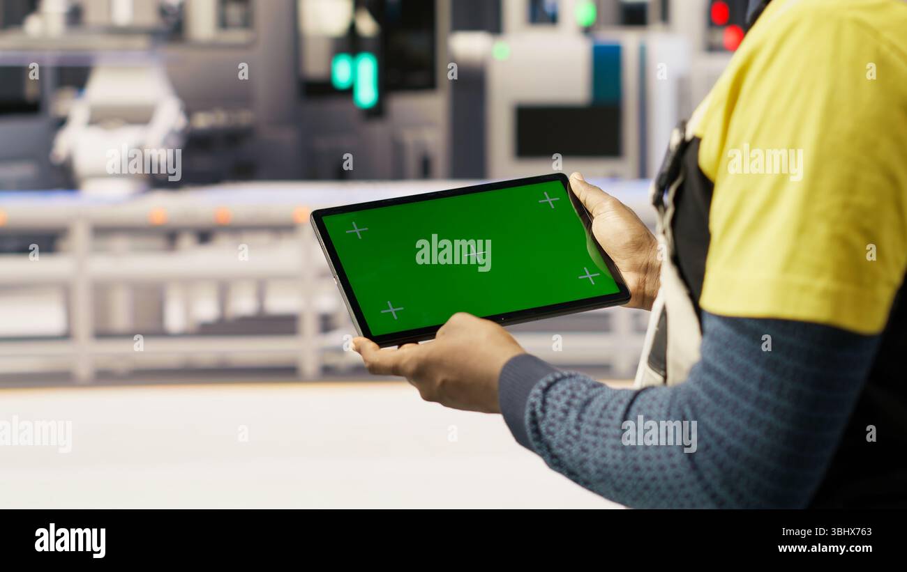 Photovoltaics factory worker uses hi-res stock photography and images ...