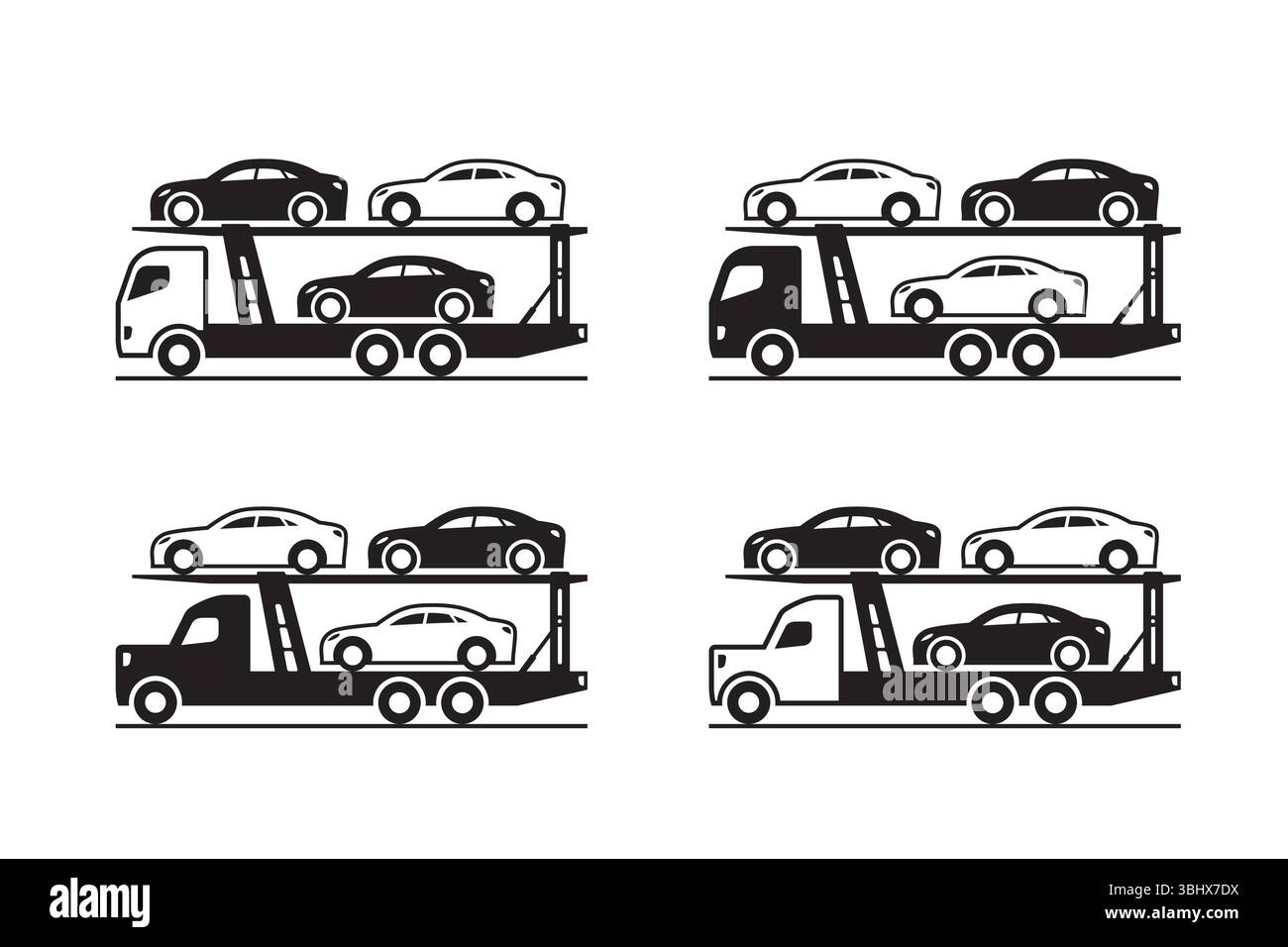 Car transporter trucks - vector illustration Stock Vector Image & Art ...