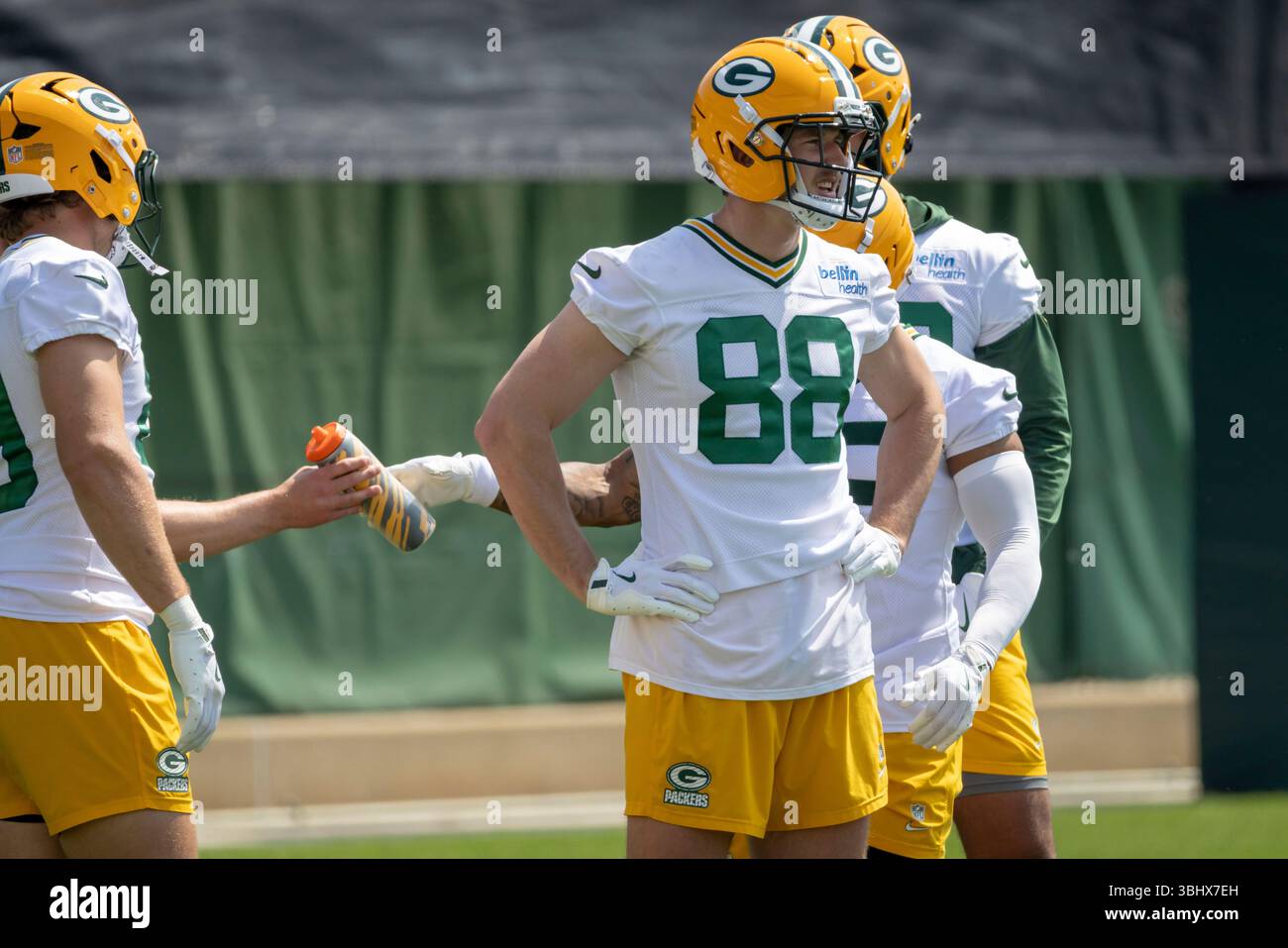 Green Bay Packers tight end Luke Musgrave (88) during practice at NFL ...