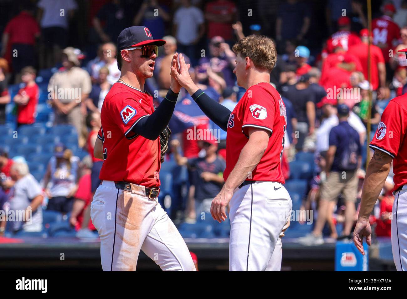 CLEVELAND, OH - JUNE 11: Cleveland Guardians left fielder Nolan Jones ...