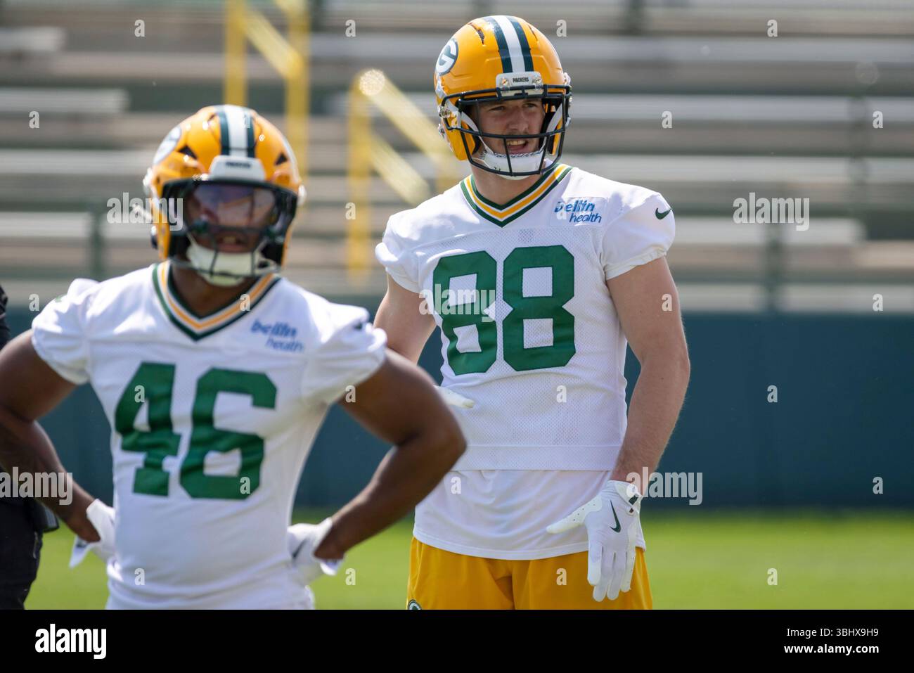 Green Bay Packers tight end Luke Musgrave (88) during practice at NFL ...