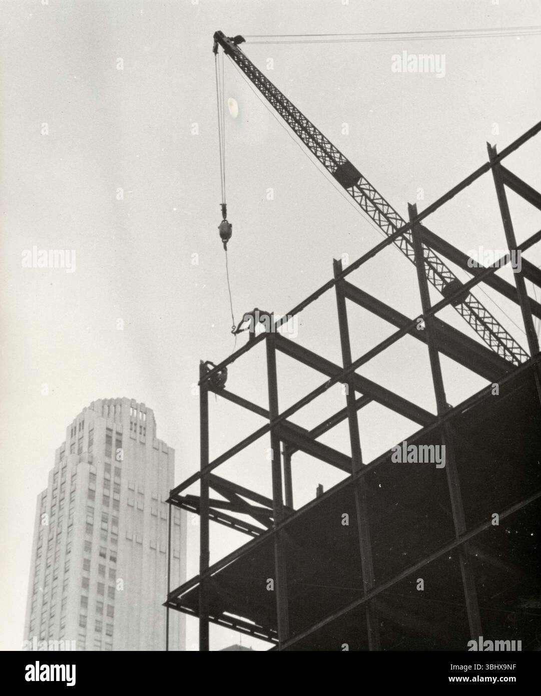 Young structural workers high up on skyscraper in New York Stock Photo ...