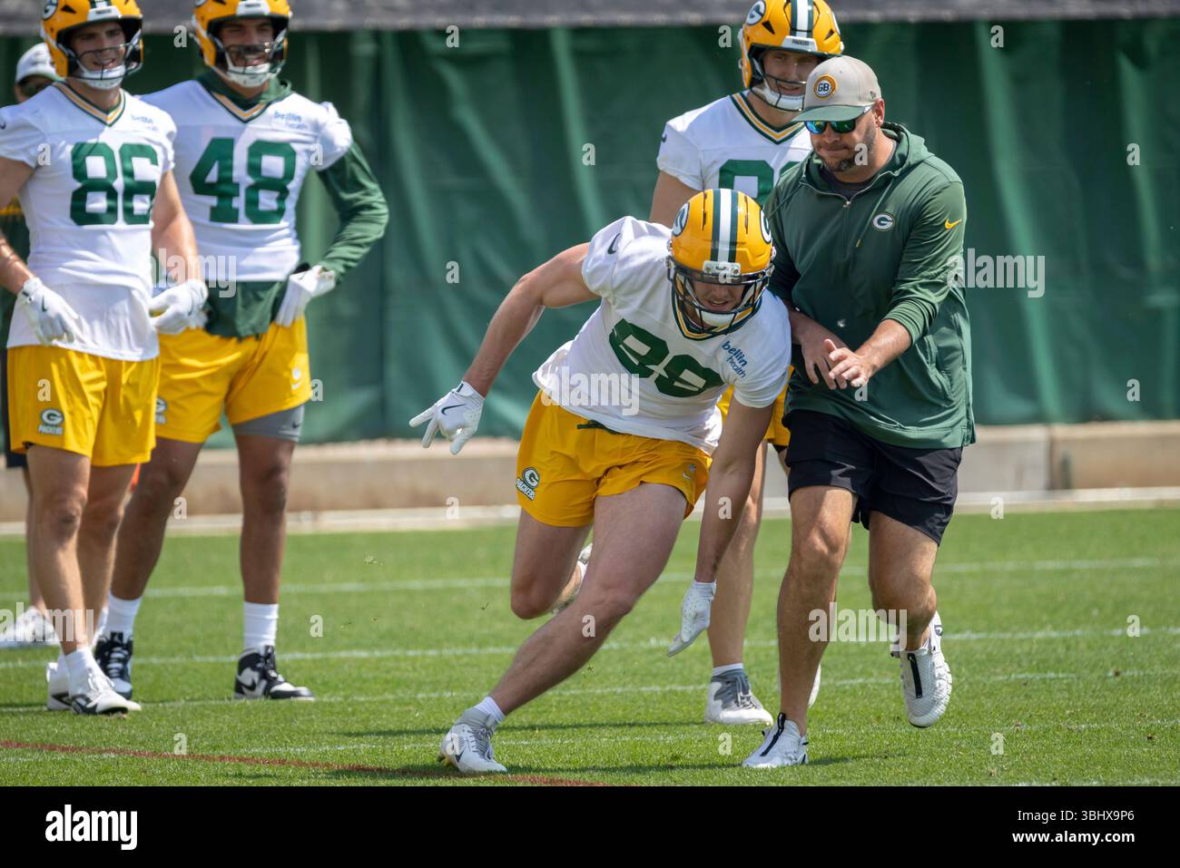 Green Bay Packers tight end Luke Musgrave (88) during practice at NFL ...