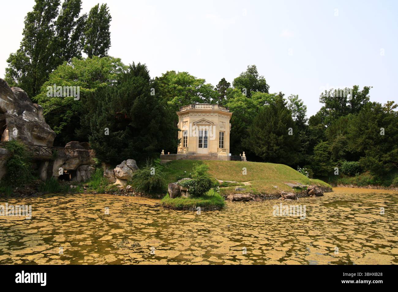 View on the garden of the Petit Trianon located on the grounds of the ...