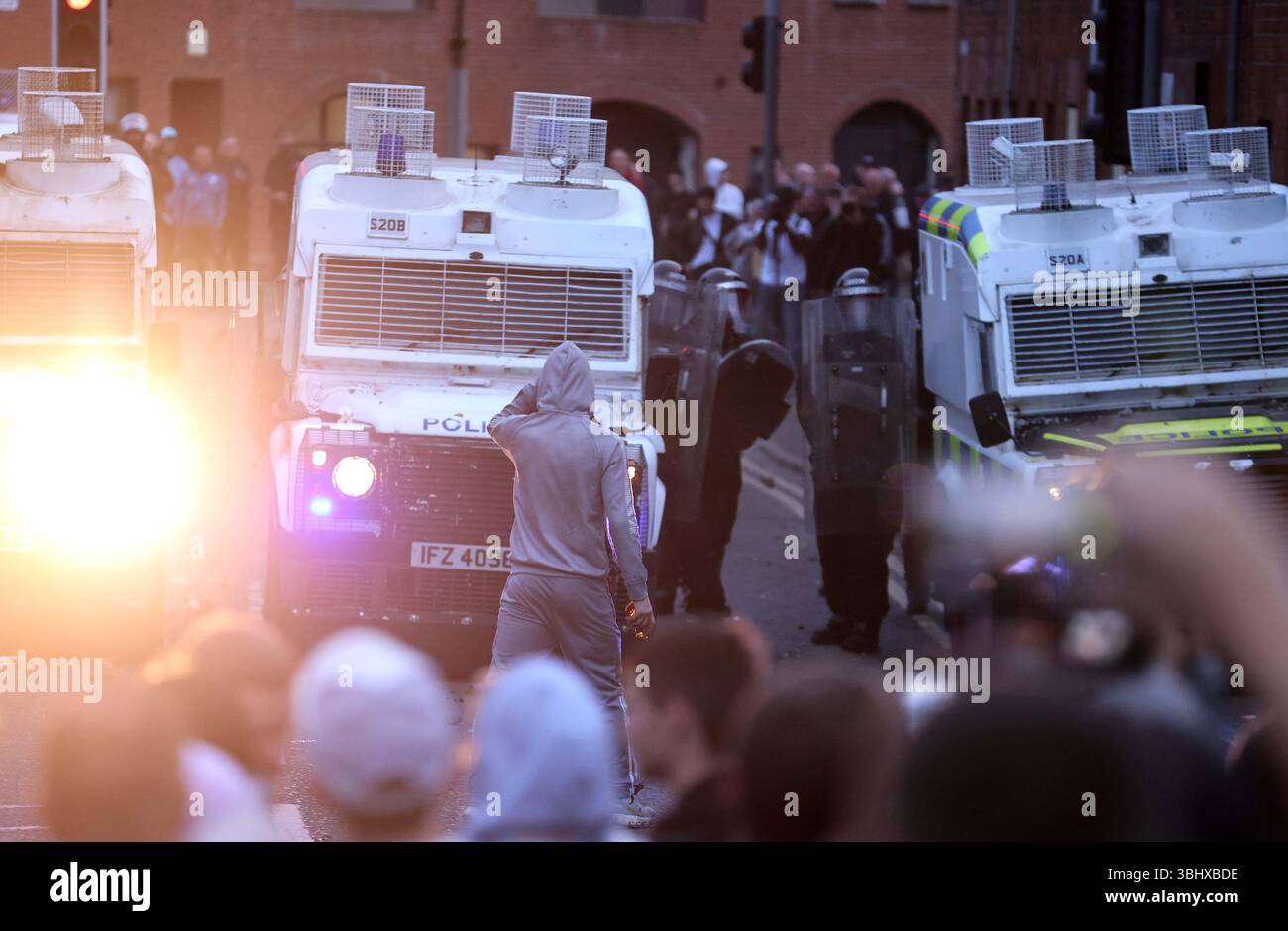 Ballymena, Northern Ireland 11th Jun 2025. Riot police on the streets ...