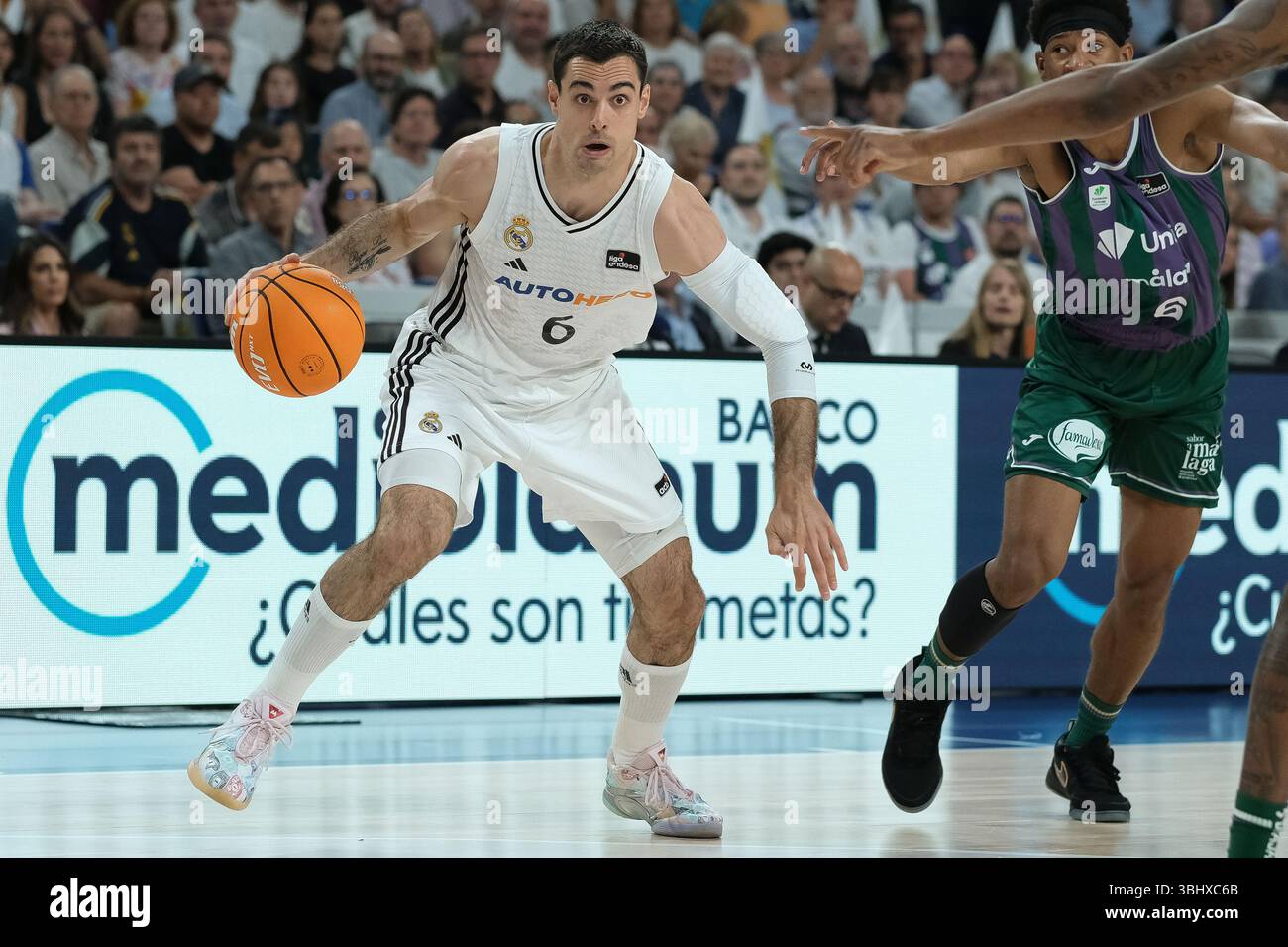 Madrid, Spain. 11th June, 2025. Alberto Abalde of Real Madrid during first of Semifinal of Liga ...