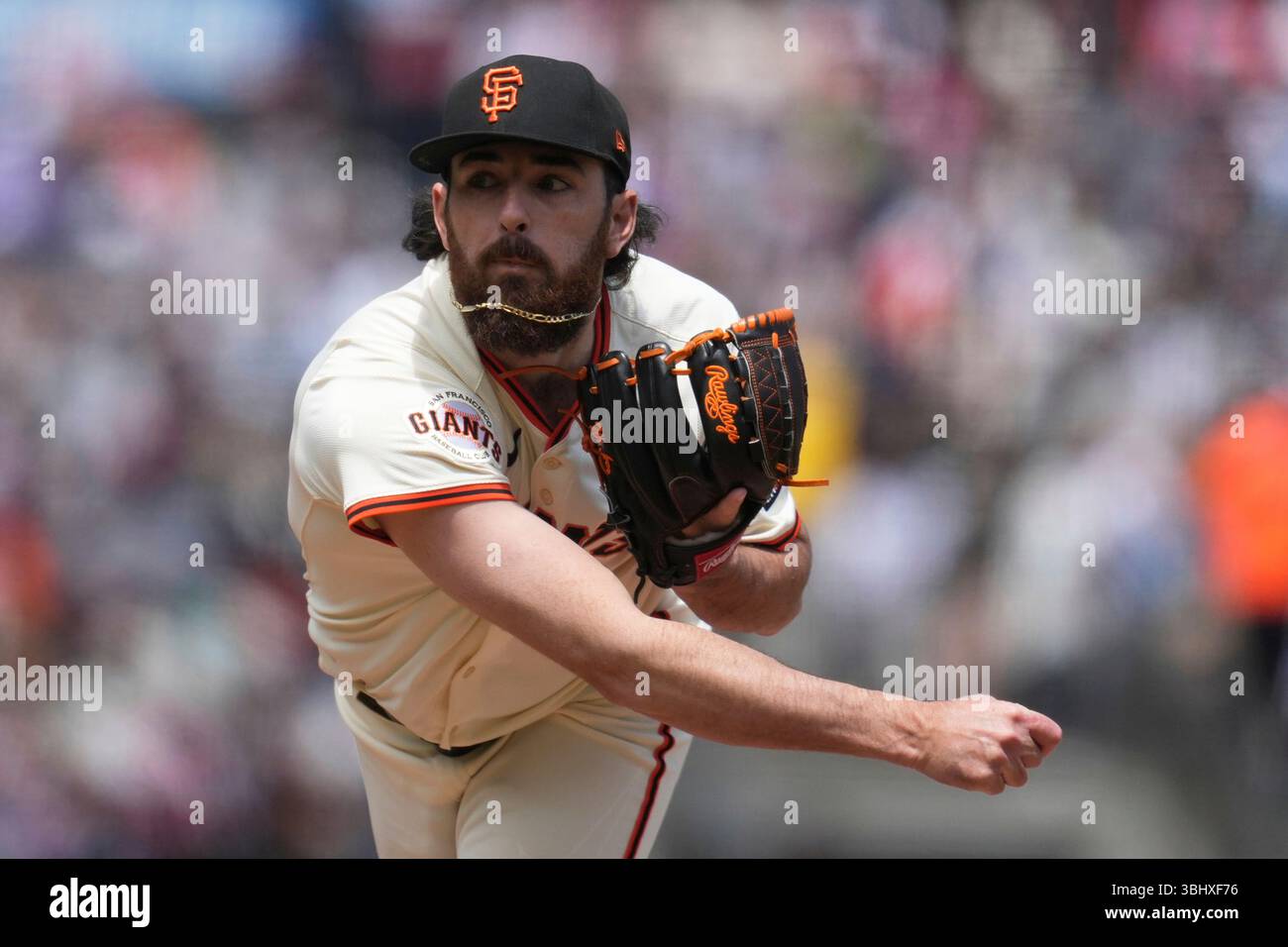 San Francisco Giants pitcher Ryan Walker during a baseball game against ...