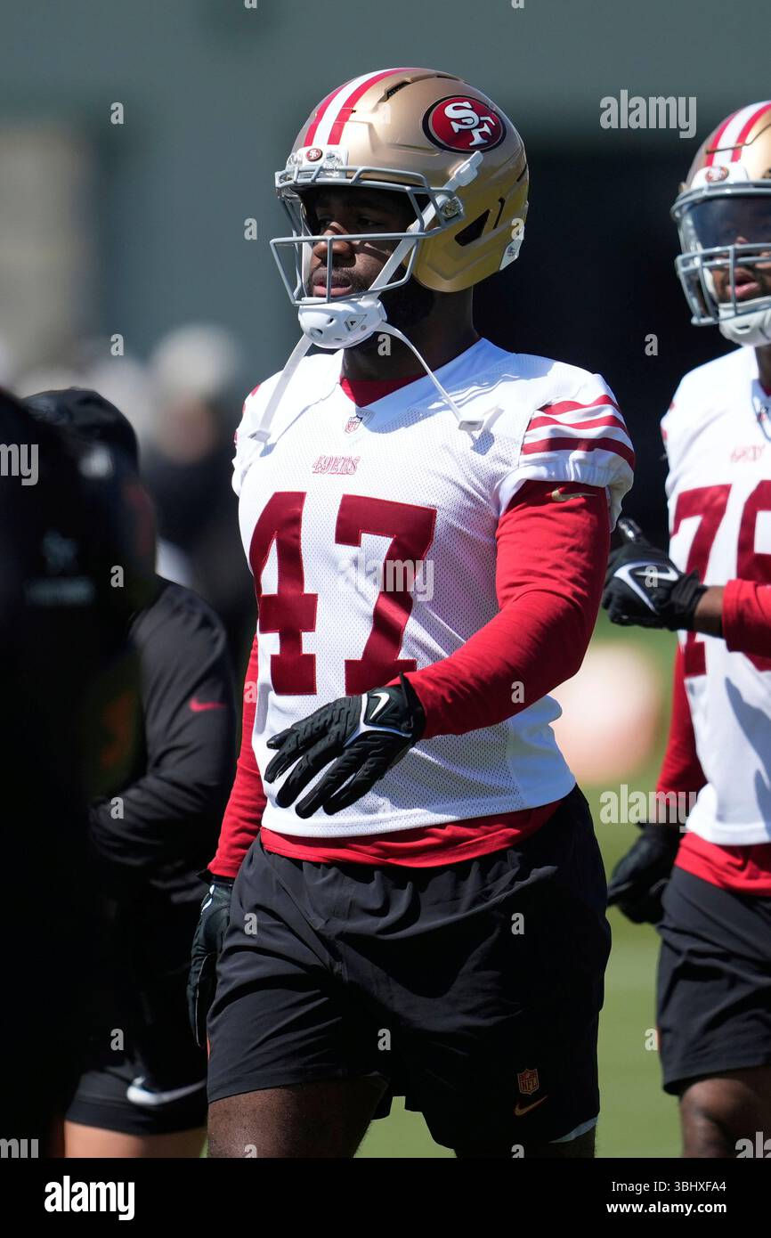 San Francisco 49ers defensive lineman Bryce Huff (47) during practice ...