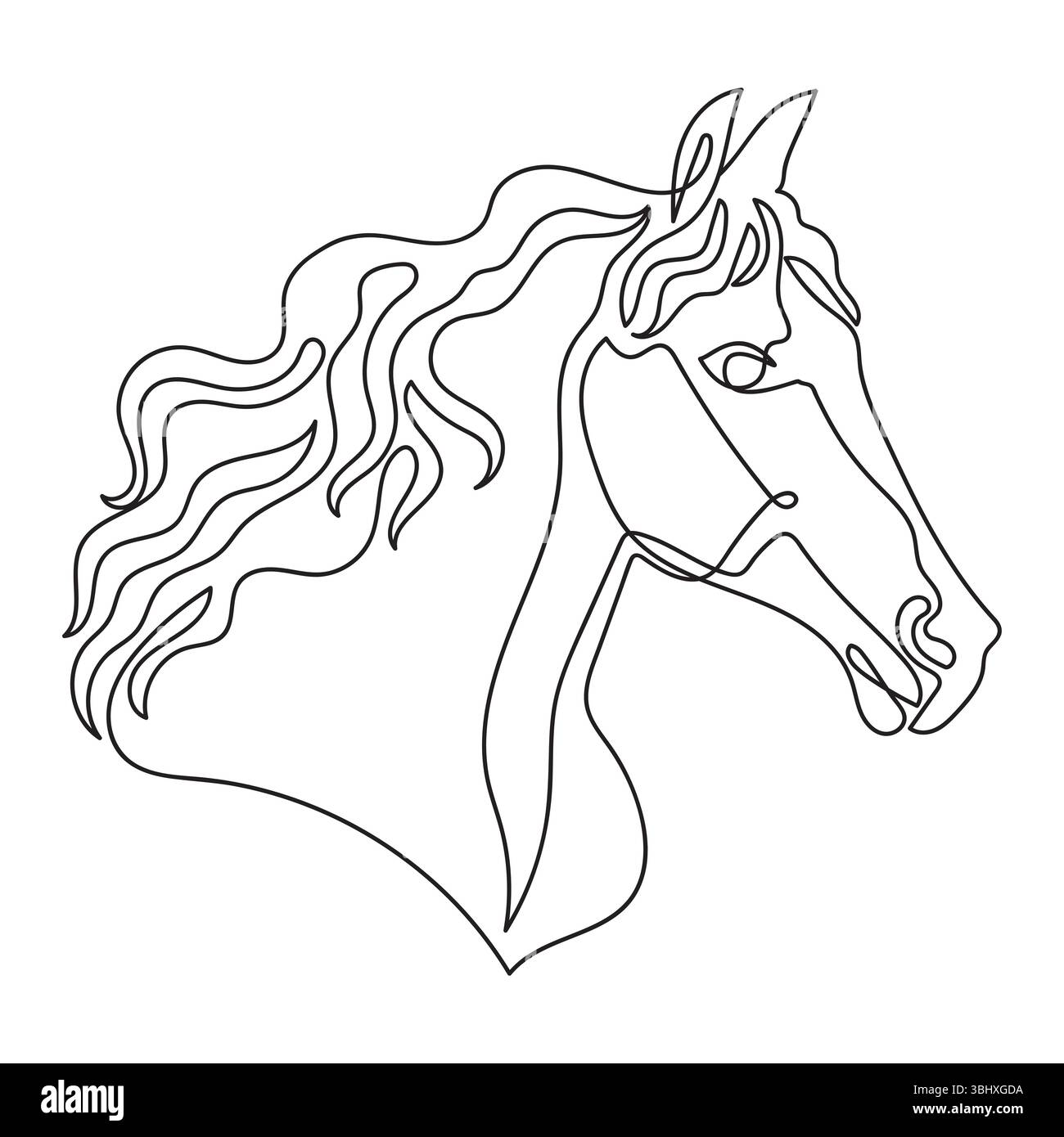 Continuous linear drawing paint Cut Out Stock Images & Pictures - Alamy