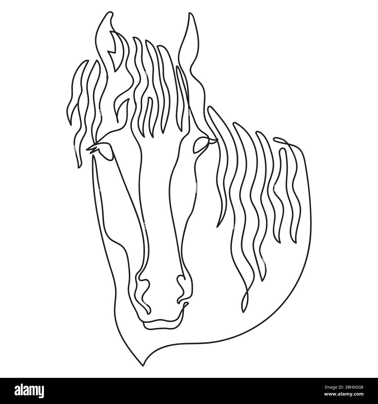 Continuous linear drawing paint Cut Out Stock Images & Pictures - Alamy