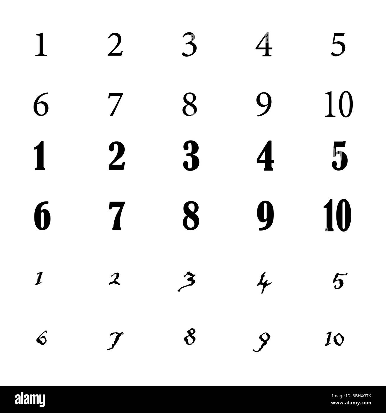 Numbers icon. Stylized digit collection. Vector numeric display. Ten ...