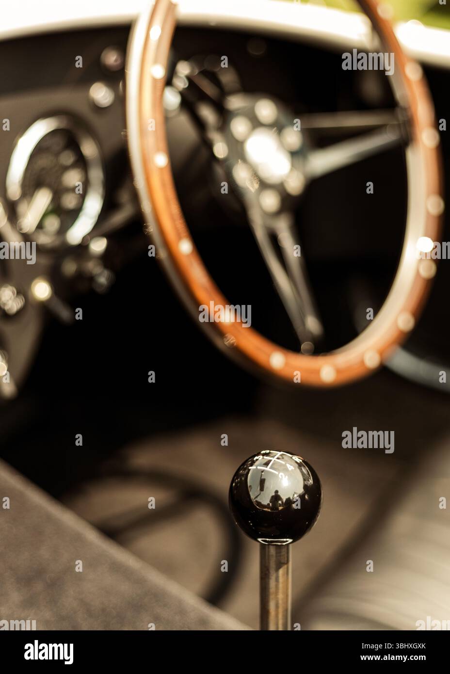 Interior of an AC Cobra at the London Concours classic car show 2025 ...