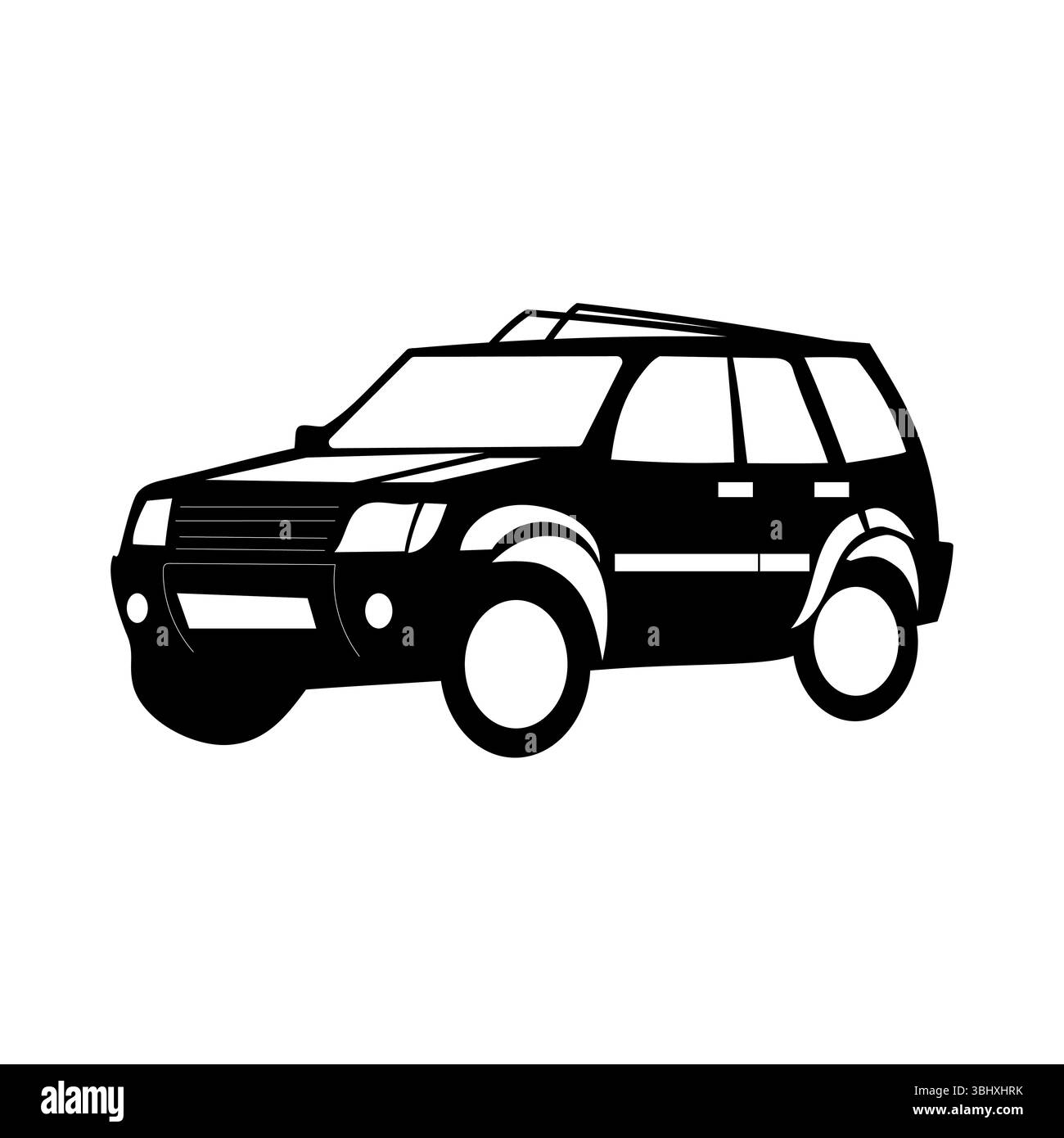 SUV icon. Off-road vehicle symbol. Black silhouette shape. Vector SUV ...