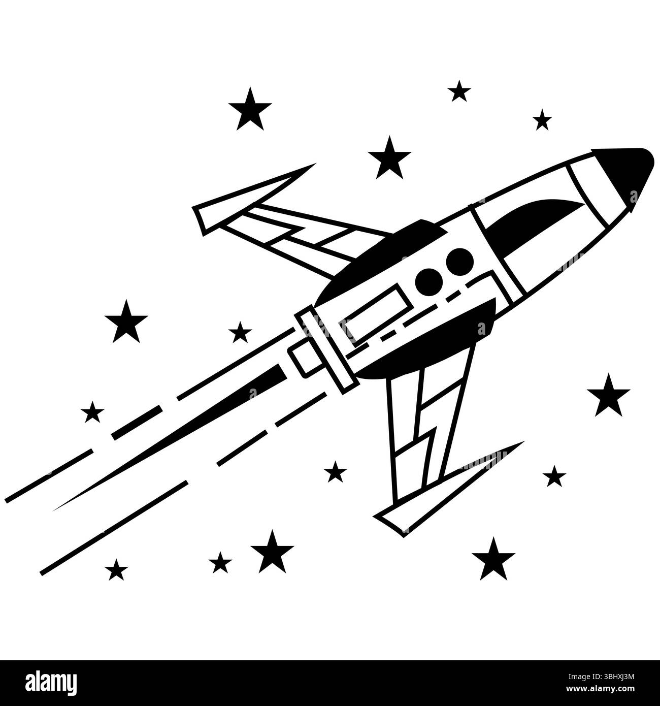 Rocket stars icon. Space travel symbol. Black star design. Vector ...