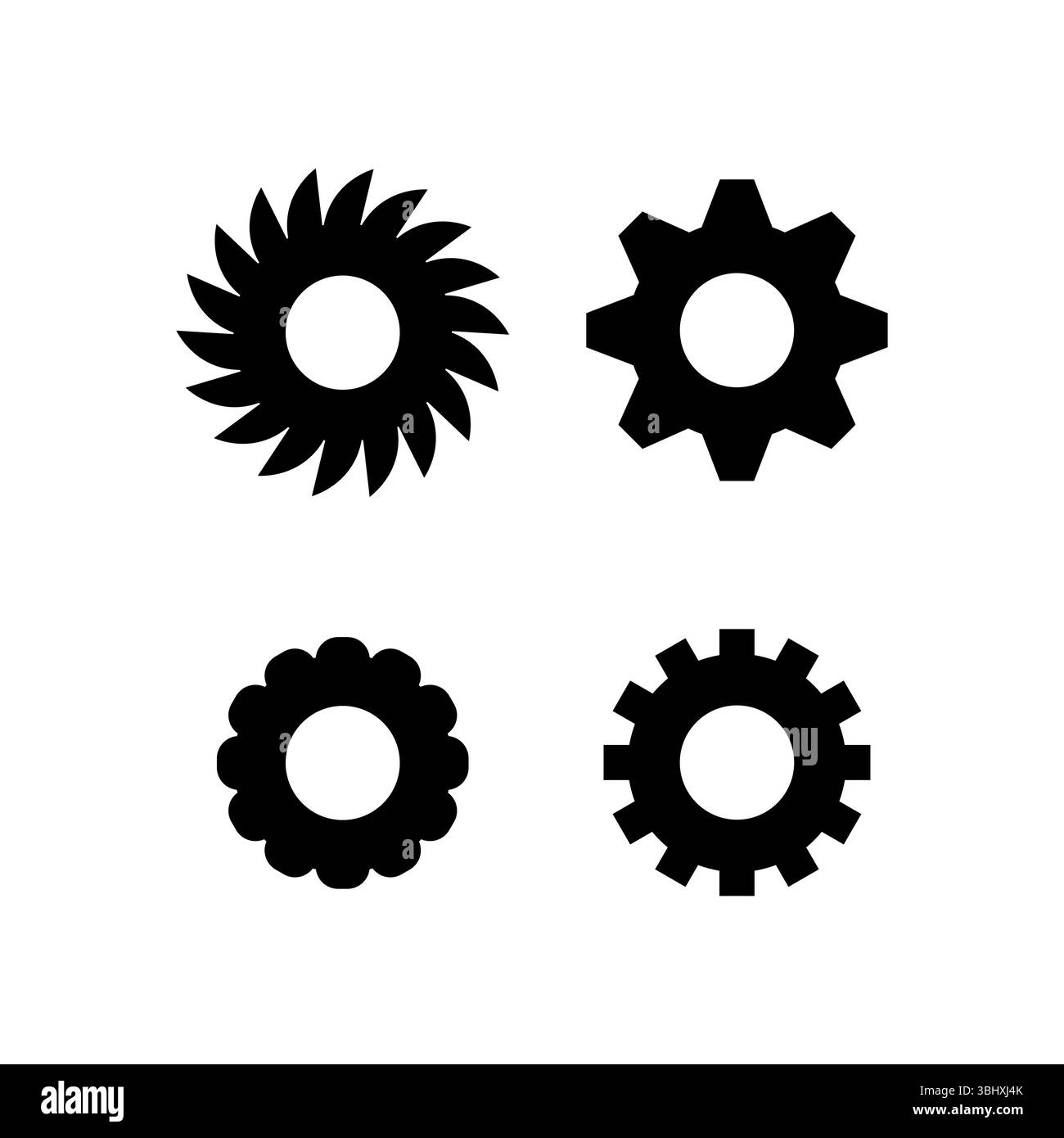 Gears set icon. Mechanism cog symbol. Black metal shape. Vector gears ...