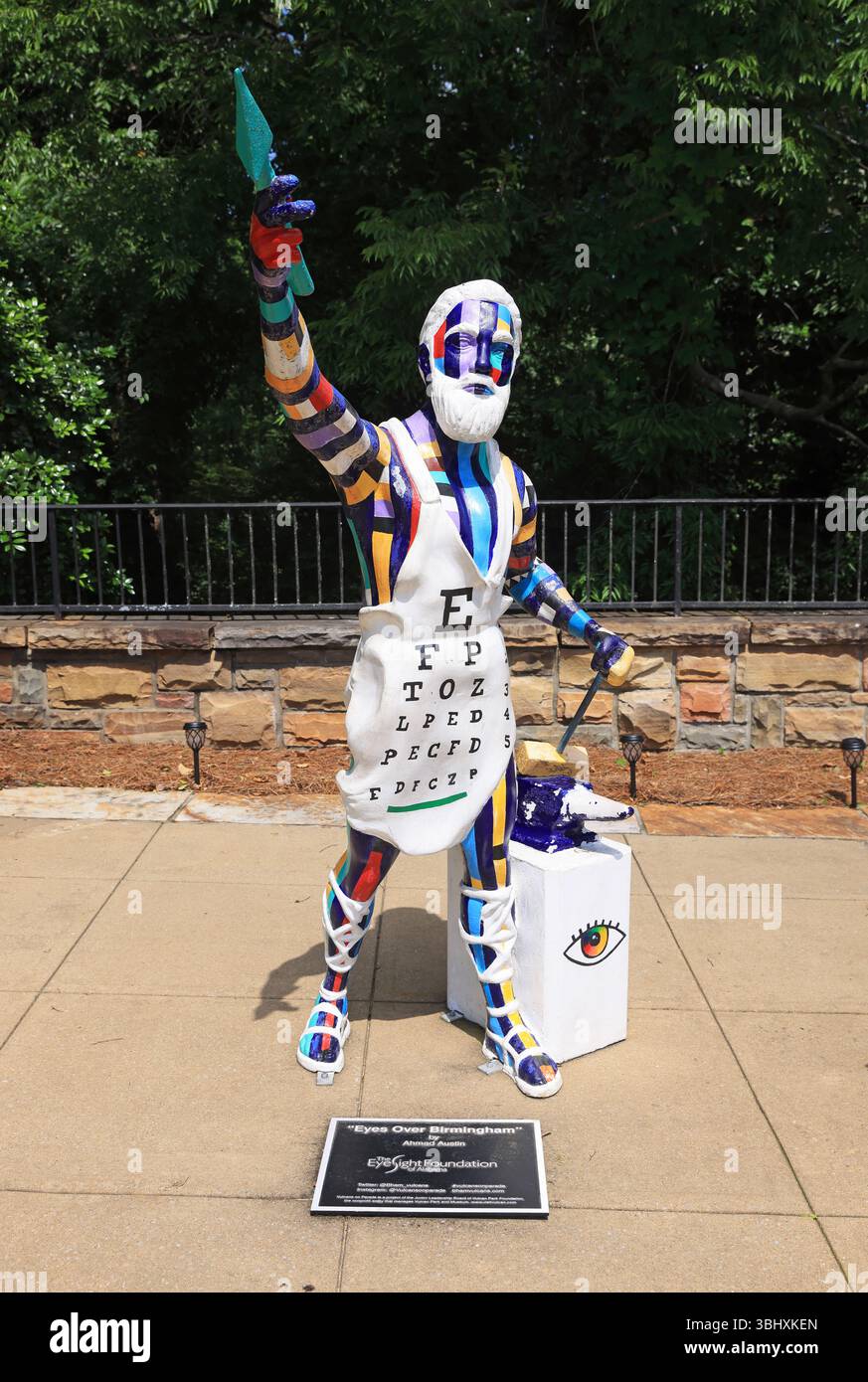 Symbol of Birmingham, the Vulcan, giant, 56 ft high cast iron statue of ...