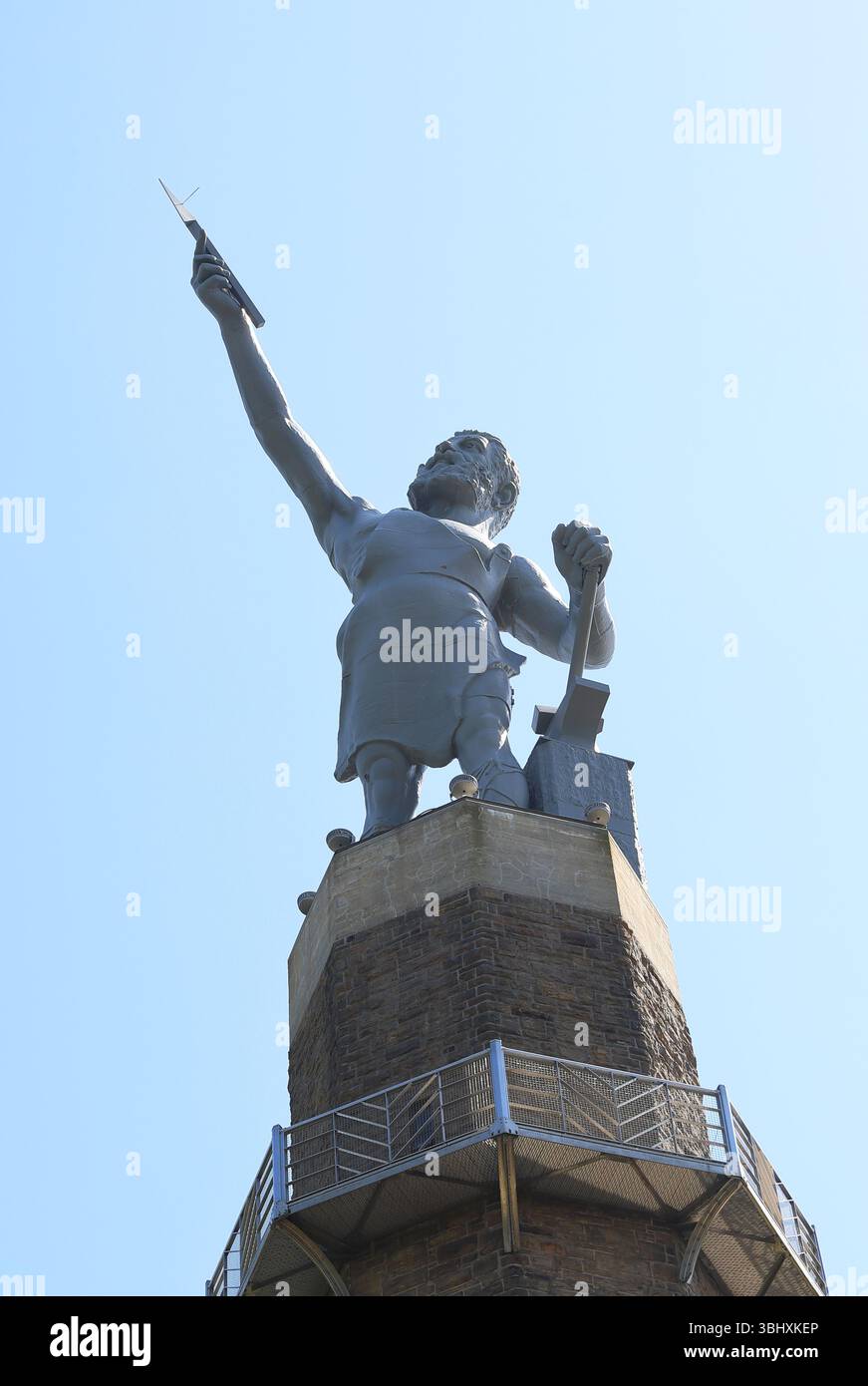 Symbol of Birmingham, the Vulcan, giant, 56 ft high cast iron statue of ...