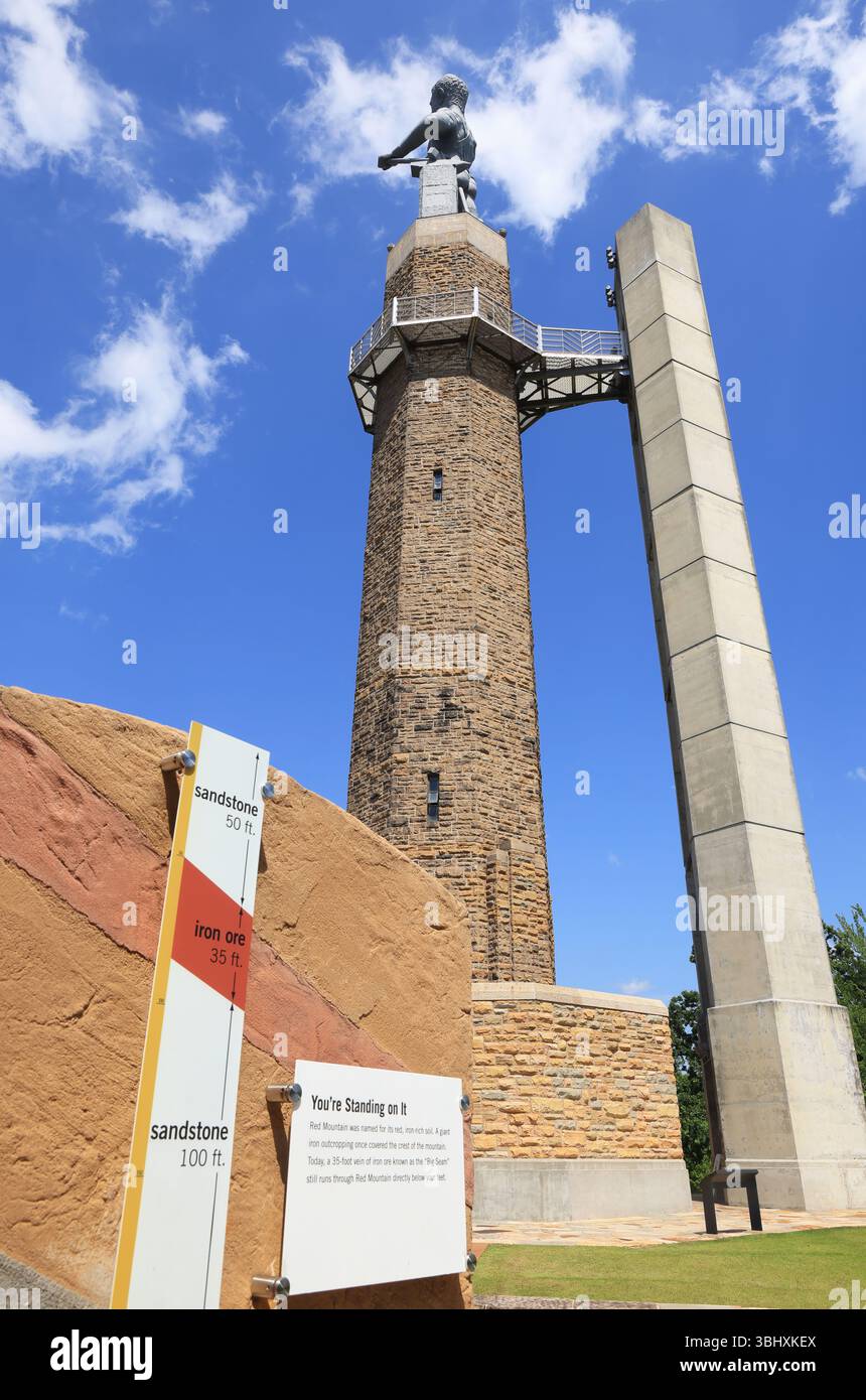 Symbol of Birmingham, the Vulcan, giant, 56 ft high cast iron statue of ...