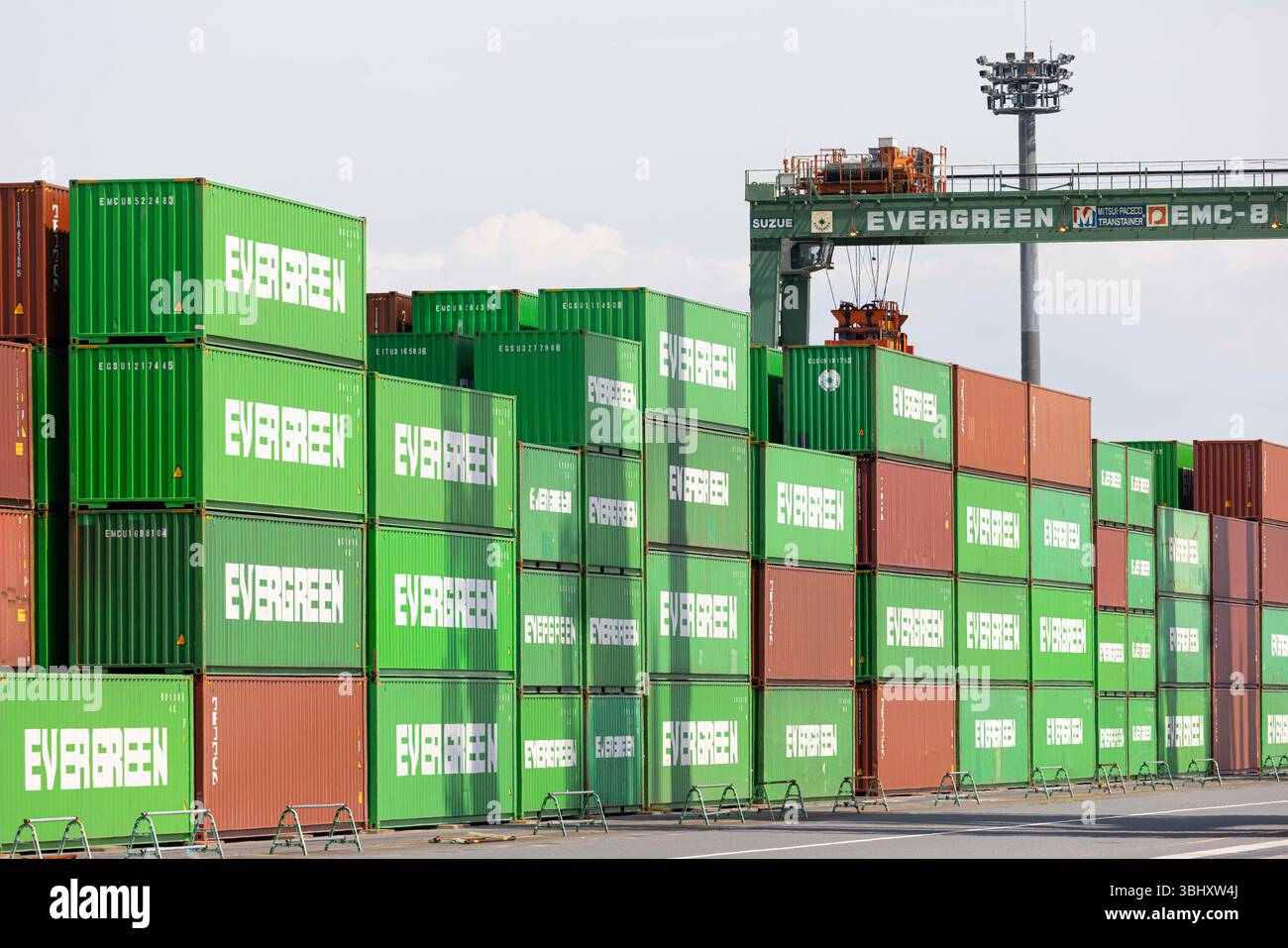 Tokyo, Japan. 14th May, 2025. Shipping containers in Tokyo Bay on May ...