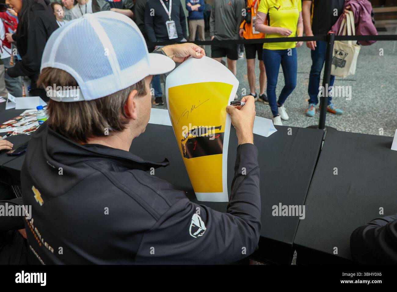 May 31st, 2025: Corvette Racing driver Tommy Milner (4) signs during ...