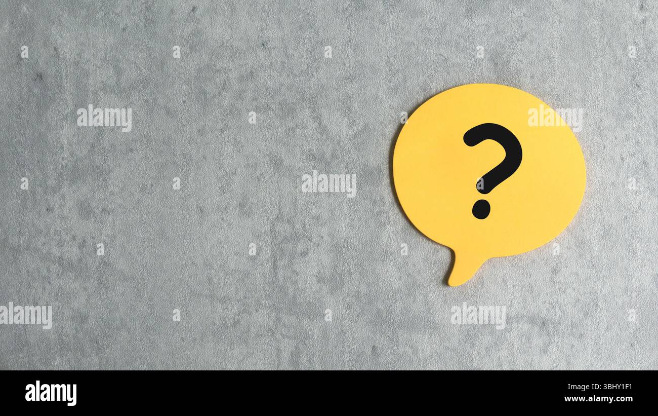 Q&A or questions and answers concept. yellow bubble speech written with ...