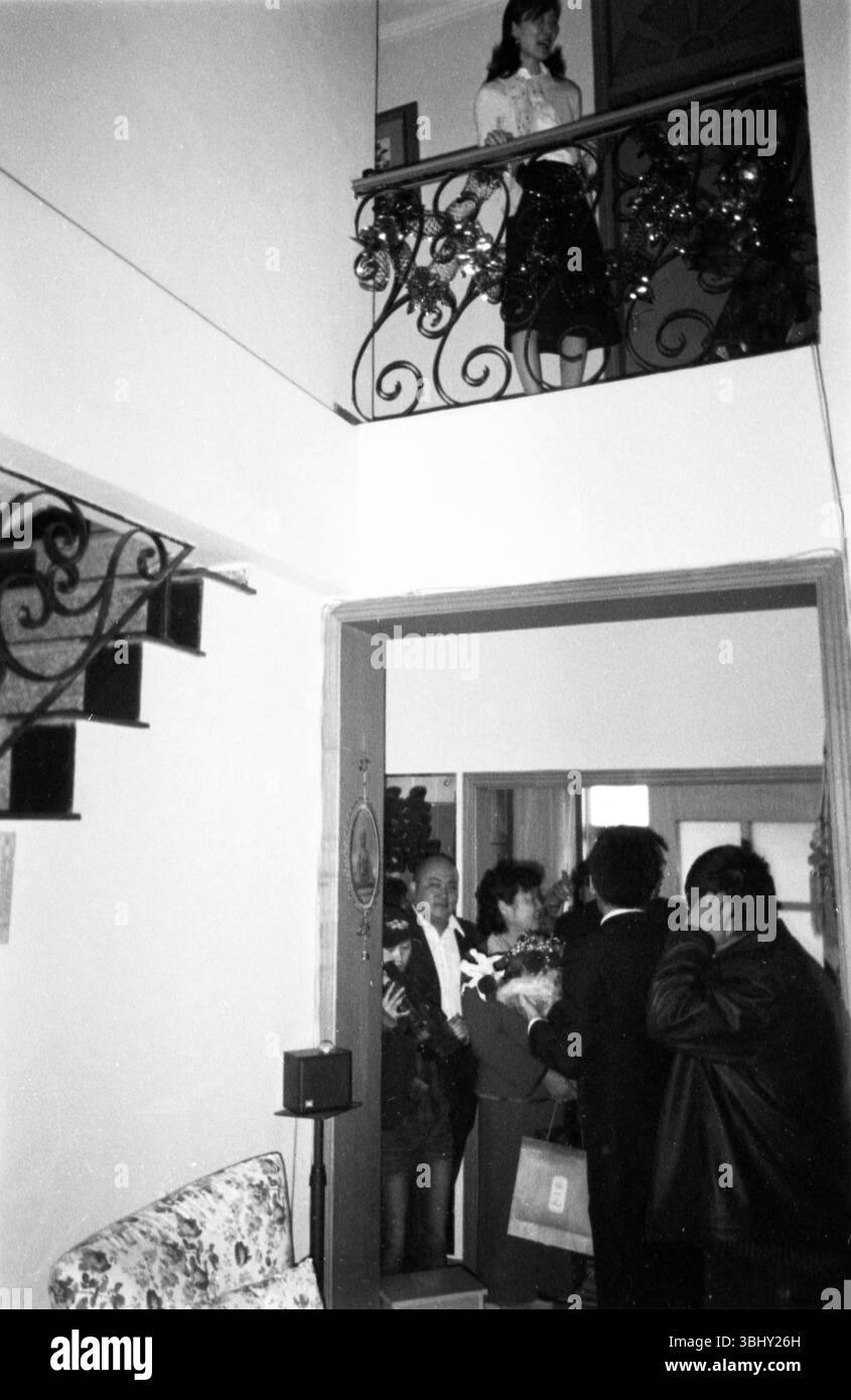 Anniversary party home Black and White Stock Photos & Images - Alamy