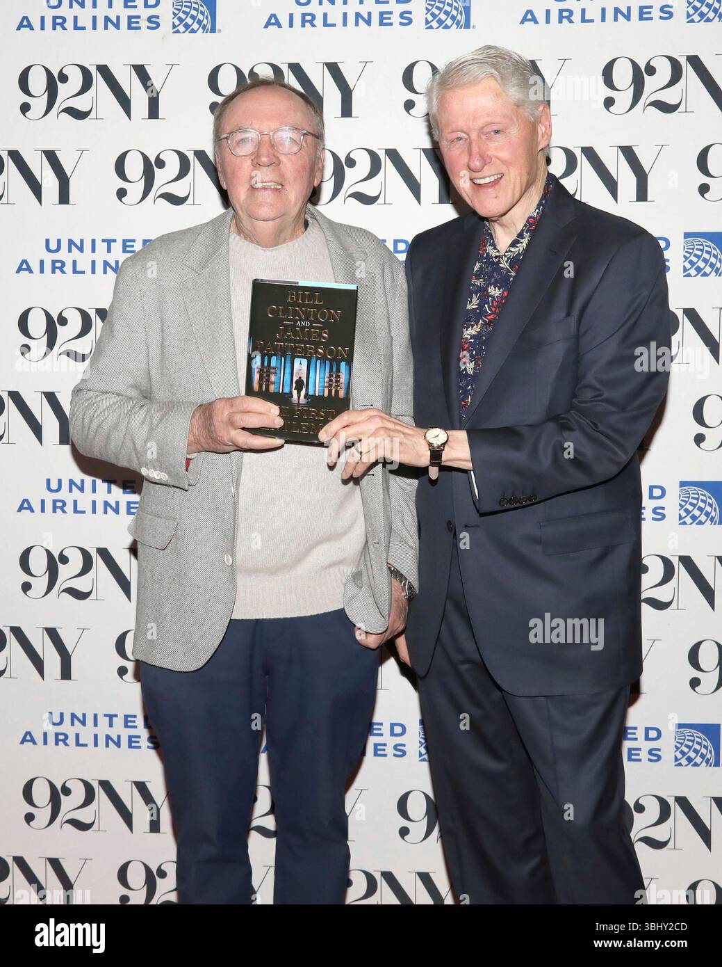 James Patterson, left, and former President Bill Clinton pose backstage ...