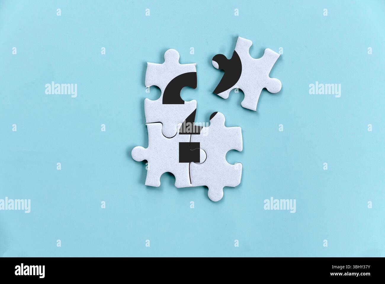 Mystery Jigsaw Puzzle Piece with Question Mark: Concept of Unsolved ...