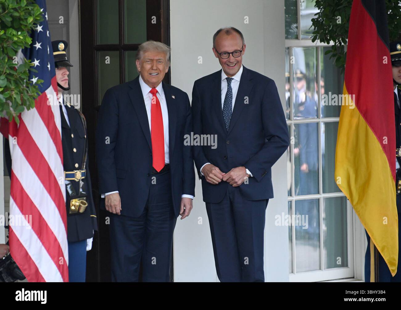 Washington, USA.5th June 2025. US President Donald Trump (L) greets ...