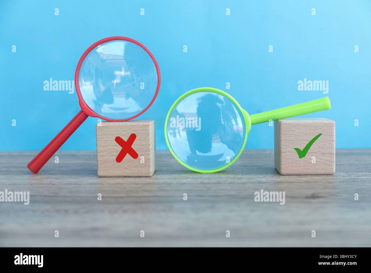 Concept of evaluation. True or false symbol. Accepted or rejected. Yes ...