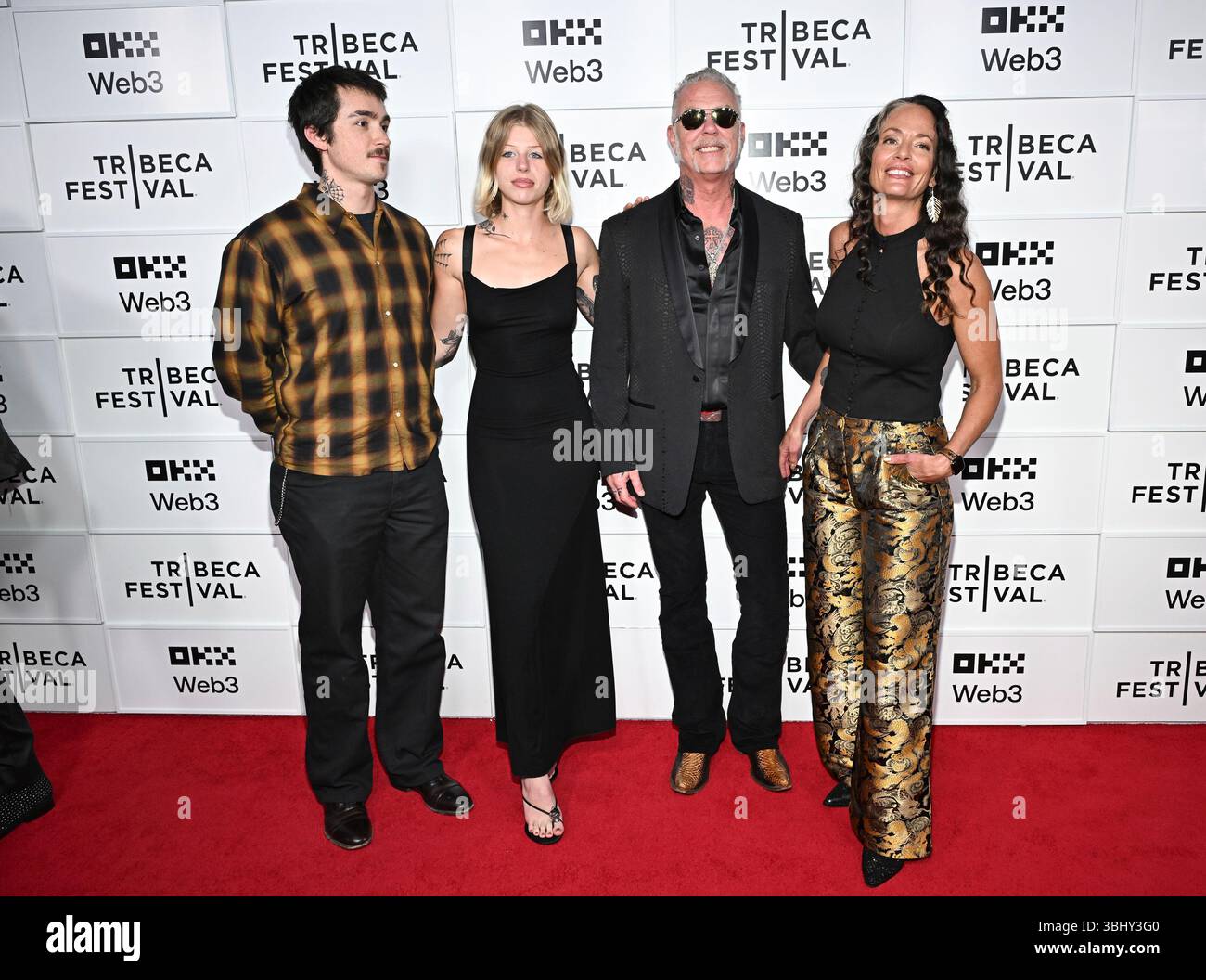 Marcella Hetfield, left, James Hetfield and Adriana Gillett attend the ...