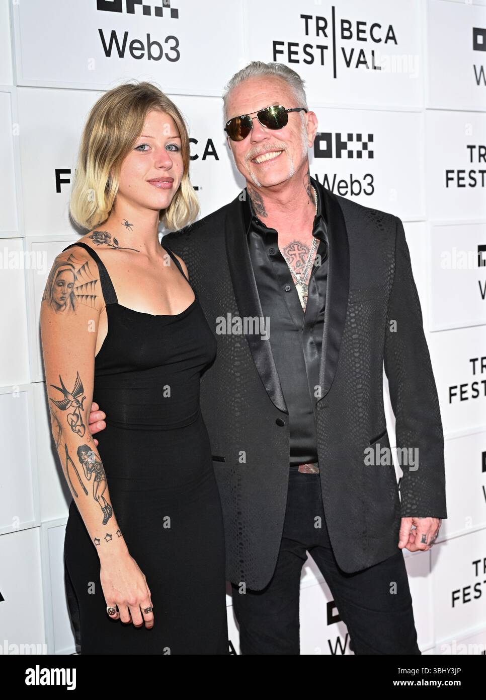 James Hetfield, right, and daughter Marcella Hetfield attend the ...