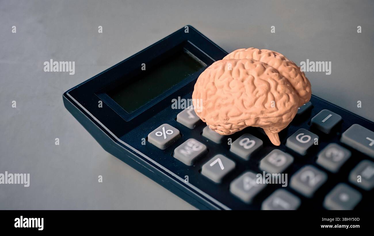 Brain on Calculator Representing Intelligence, Analytical Thinking, and ...