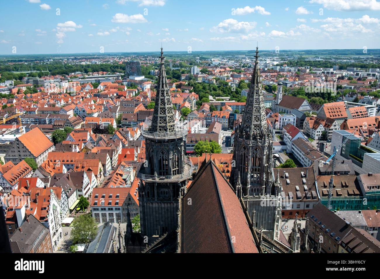 aerial view from Minster in Ulm to the skyline of Ulm Stock Photo - Alamy