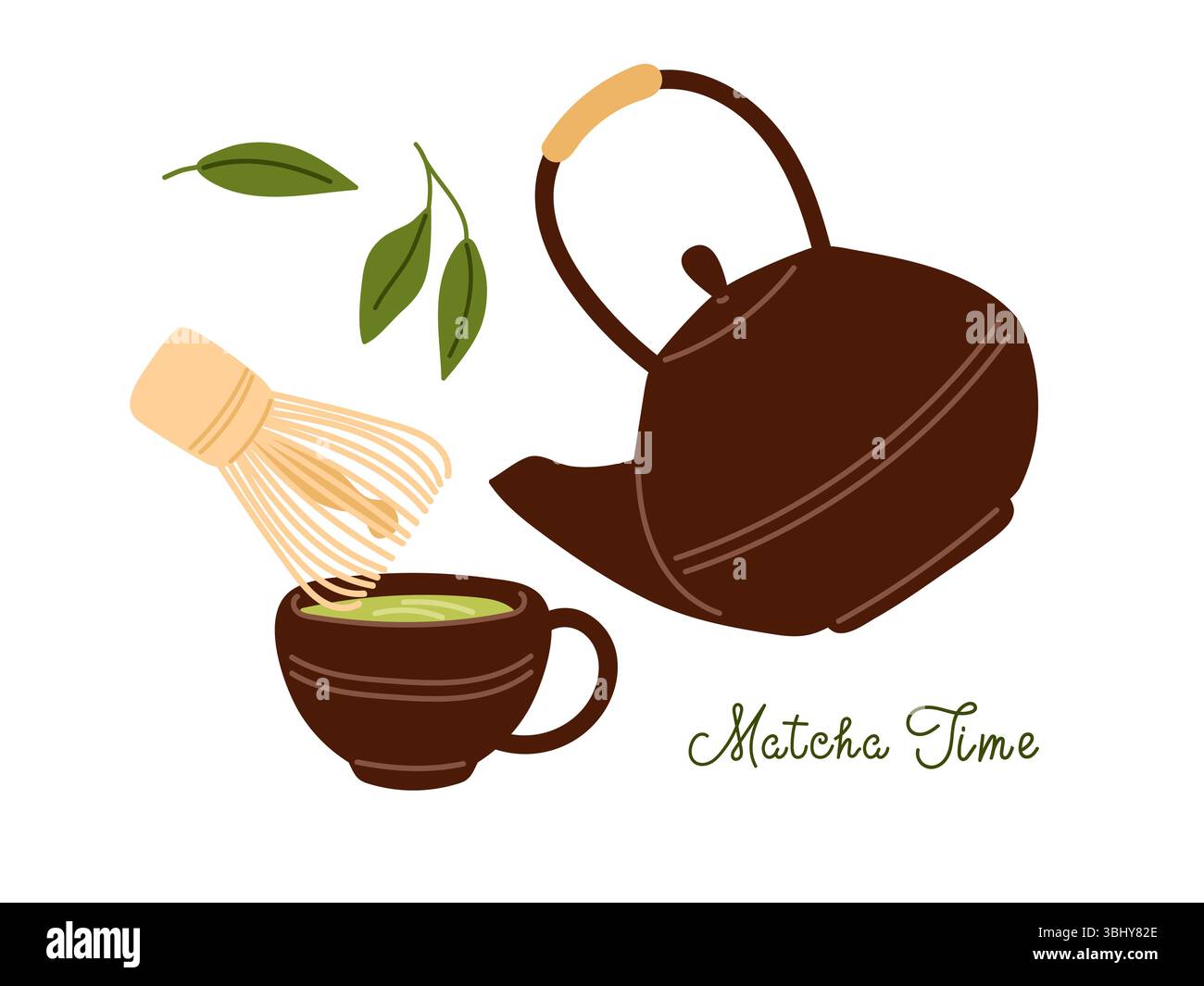 Cup tea on bamboo Stock Vector Images - Alamy