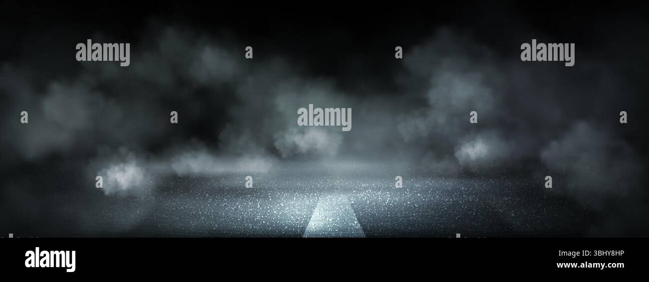 Thick smoke on road Stock Vector Images - Alamy