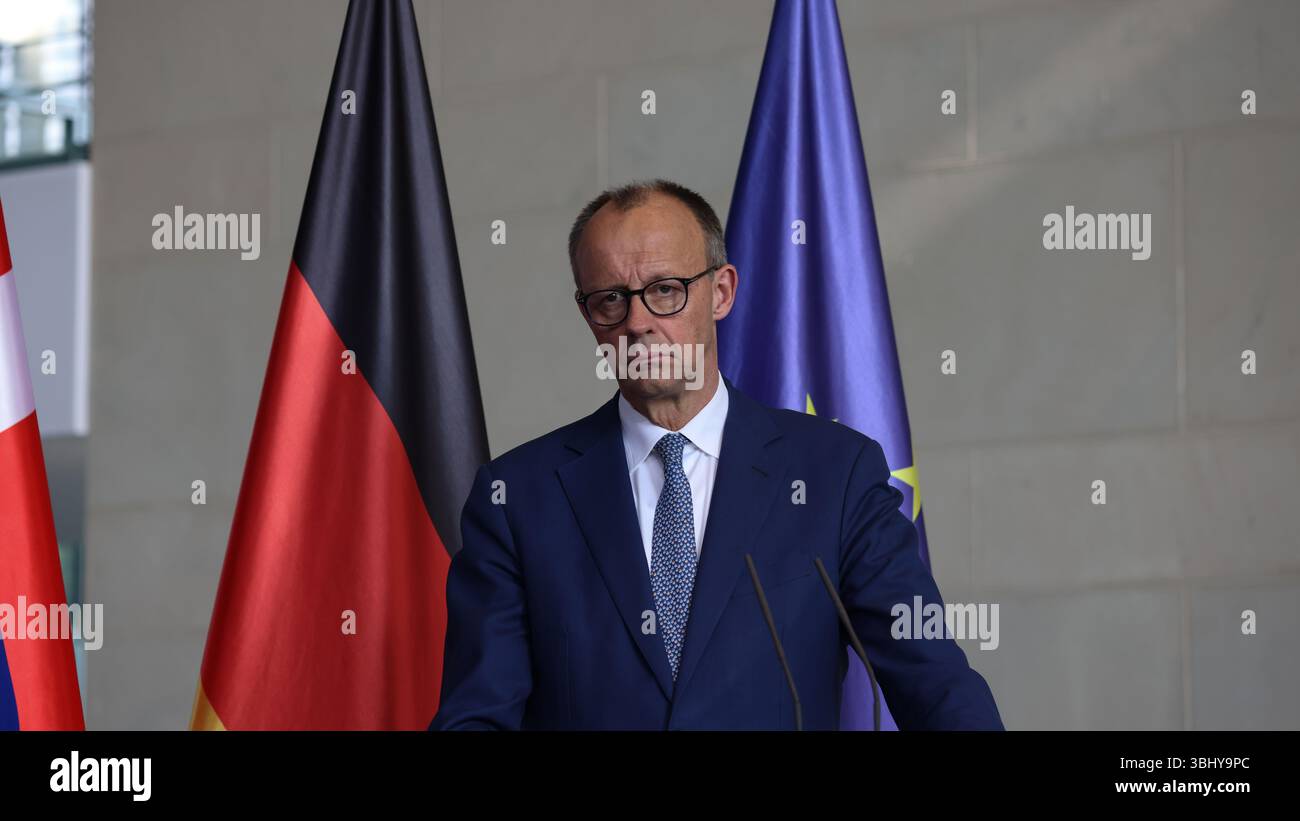 Berlin, Germany, 11th June 2025: Chancellor Friedrich Merz (GER) press ...