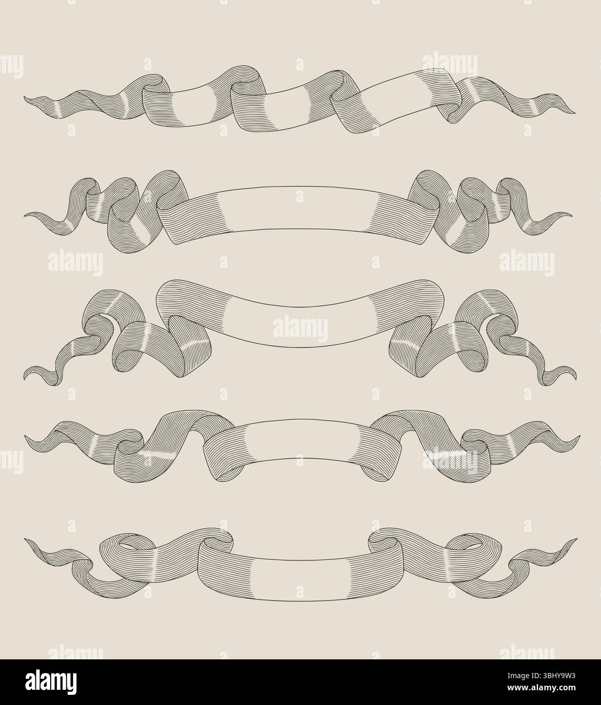 set of banners, Vintage engraving drawing style illustration Stock ...