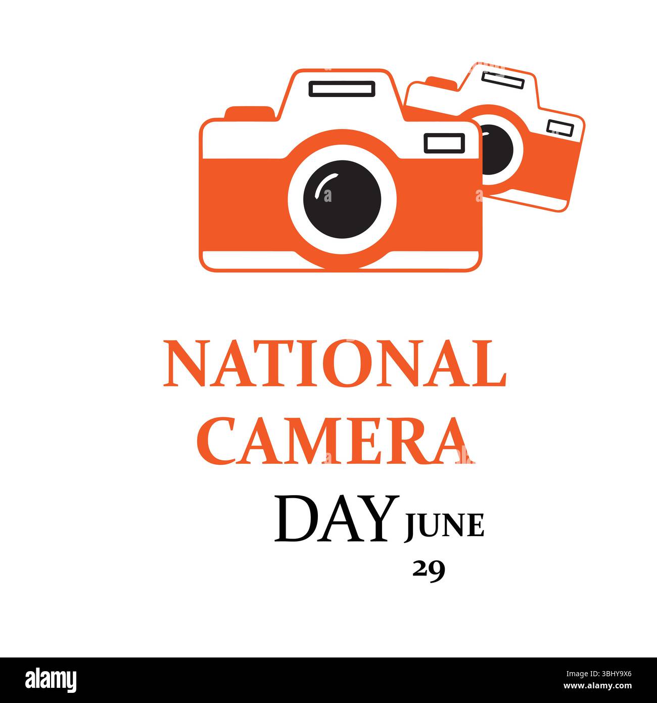 National Camera Day Poster with Orange Camera Icon Stock Vector Image ...