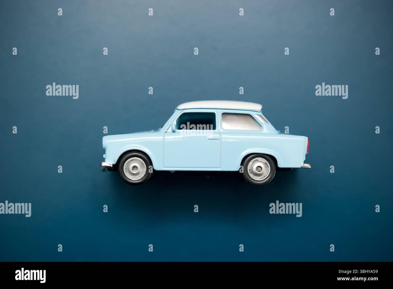 retro blue toy car model Stock Photo - Alamy