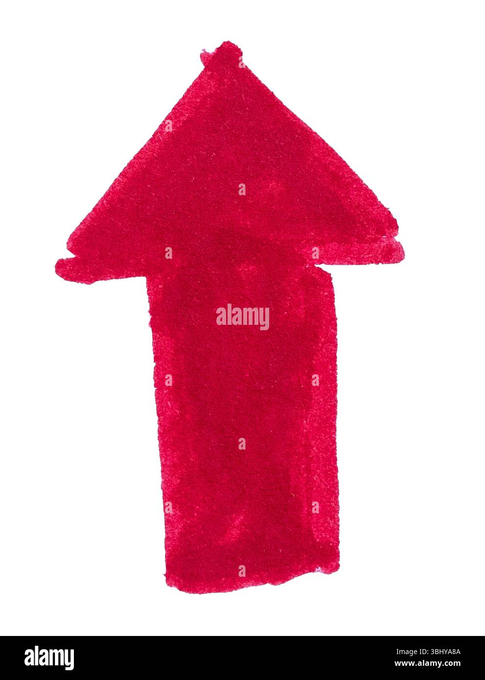 Grunge Red Marker Pen Hand-Drawn Arrow Isolated on White Background ...