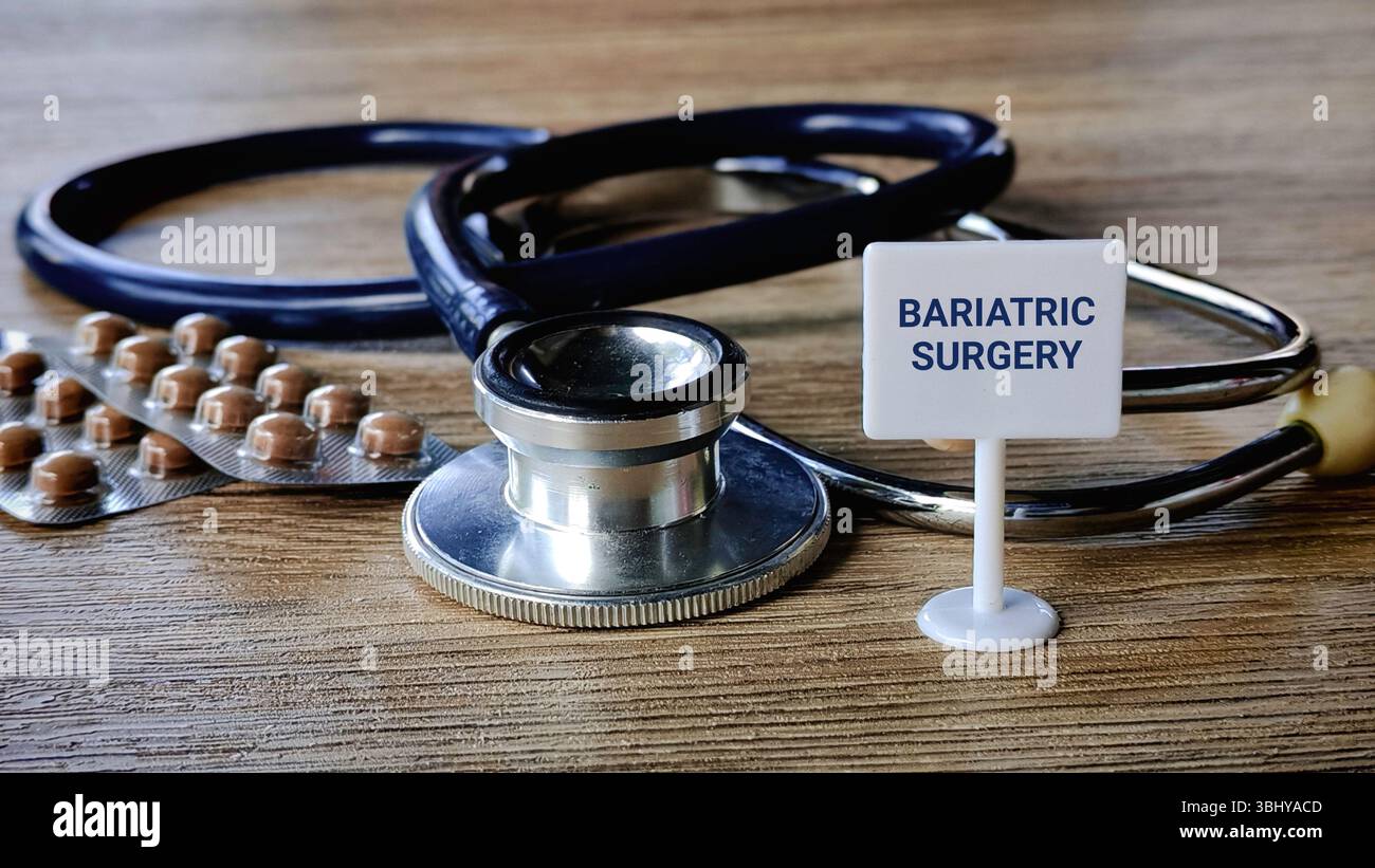 Healthcare and medical concept. Sign written with 'Bariatric Surgery ...