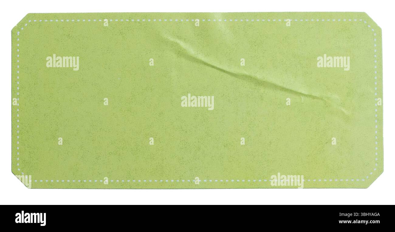 green rectangular paper sticker label Stock Photo - Alamy