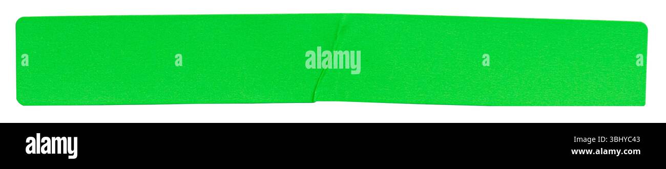 fluorescent neon green rectangular paper sticker label isolated on ...